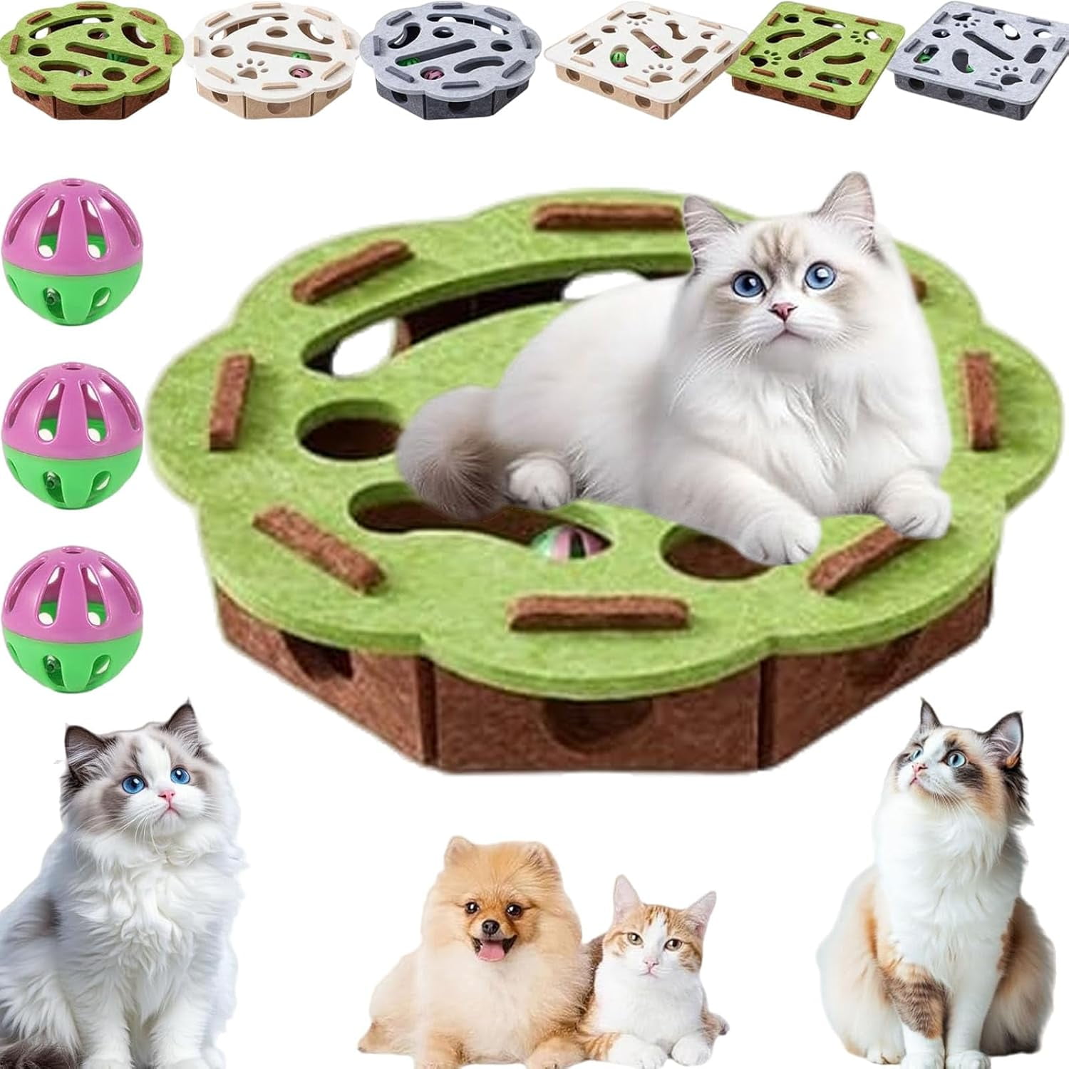 Cat Nail File Toy with Treat Dispenser, Cat Nail File Enrichment Box ...