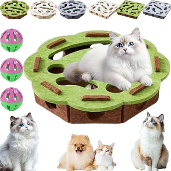 Cat Nail File Toy with Treat Dispenser, Cat Nail File Enrichment Box ...