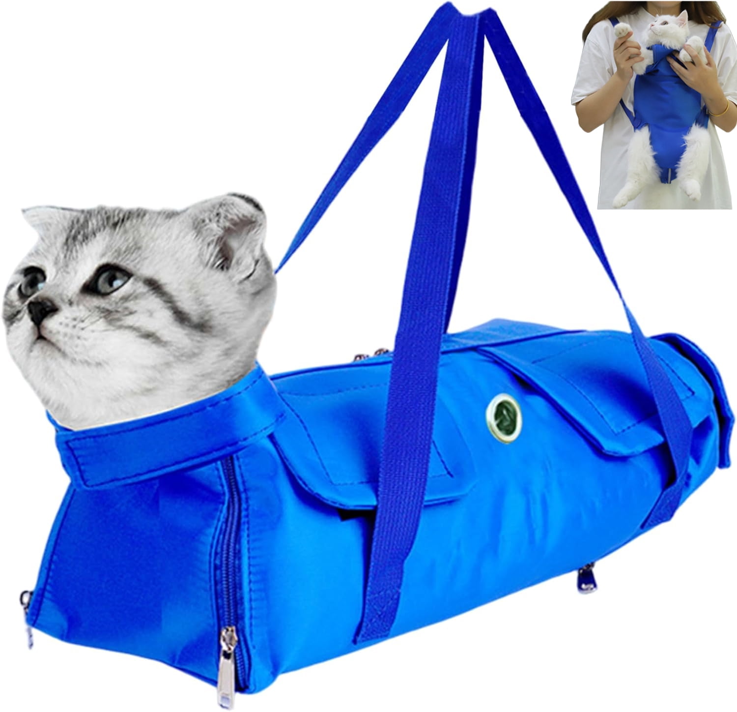 Cat Nail Trimming Restraint, Cat Restraint Bag, Comfort Adjustable ...