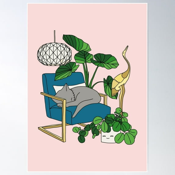 Cat Nap By Elebea Poster Wall Art, Modern Wall Decor For Living Room ...