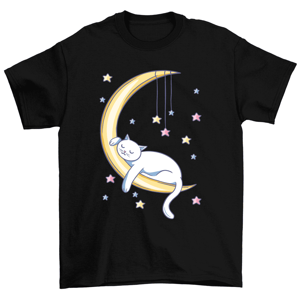 Cat Nap Sleeping on the Moon T=Shirt Women Unisex - Walmart.com
