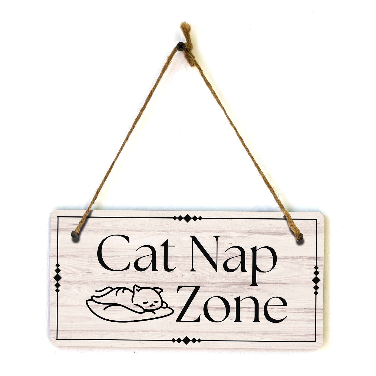 Cat Nap Zone | Rustic Wood 5 x 10" Hanging Sign | Cat Routine Home ...