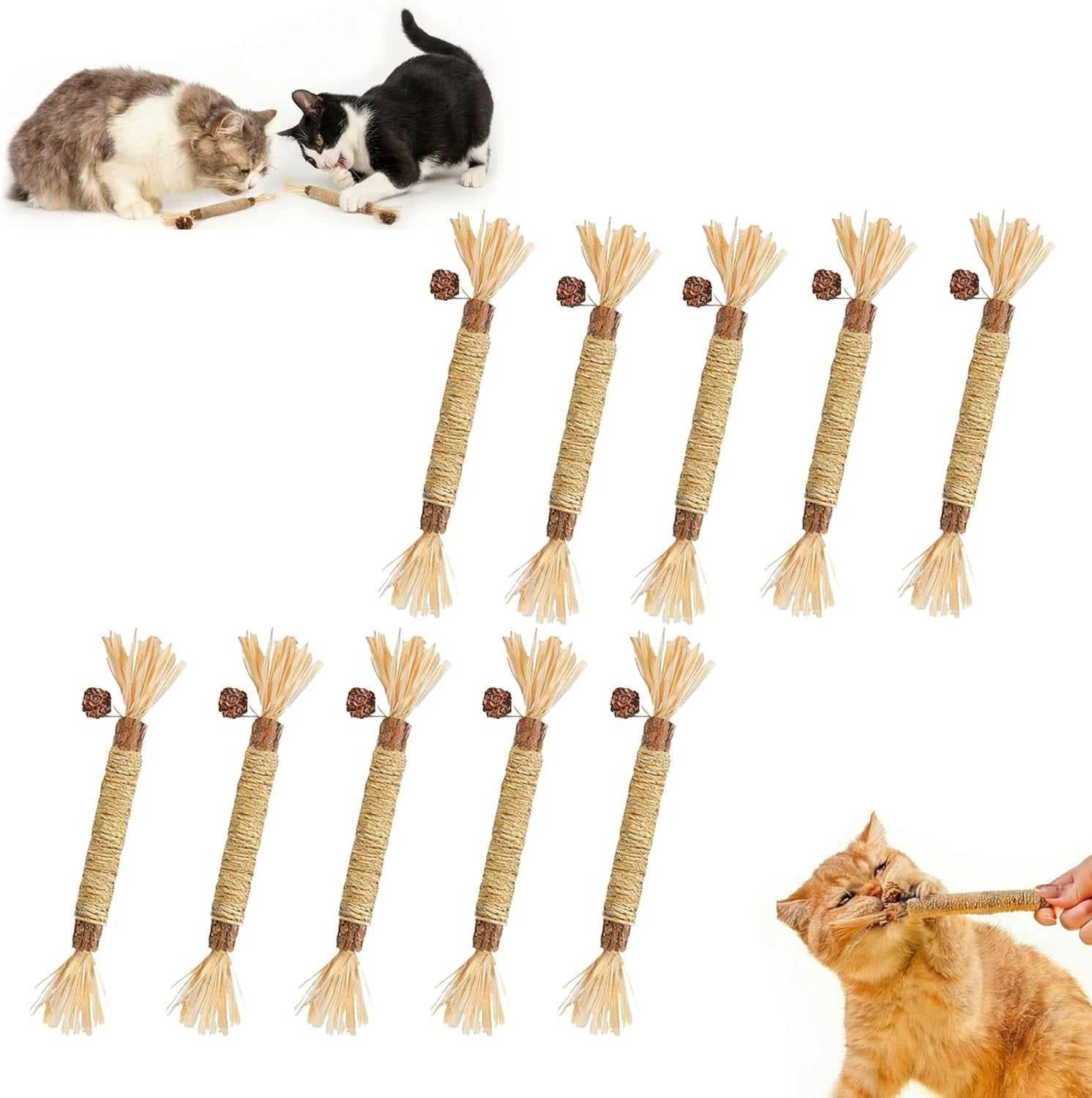 Cat Natural Silvervine Sticks, Catnip para Gatos Chew Cat Toys ...