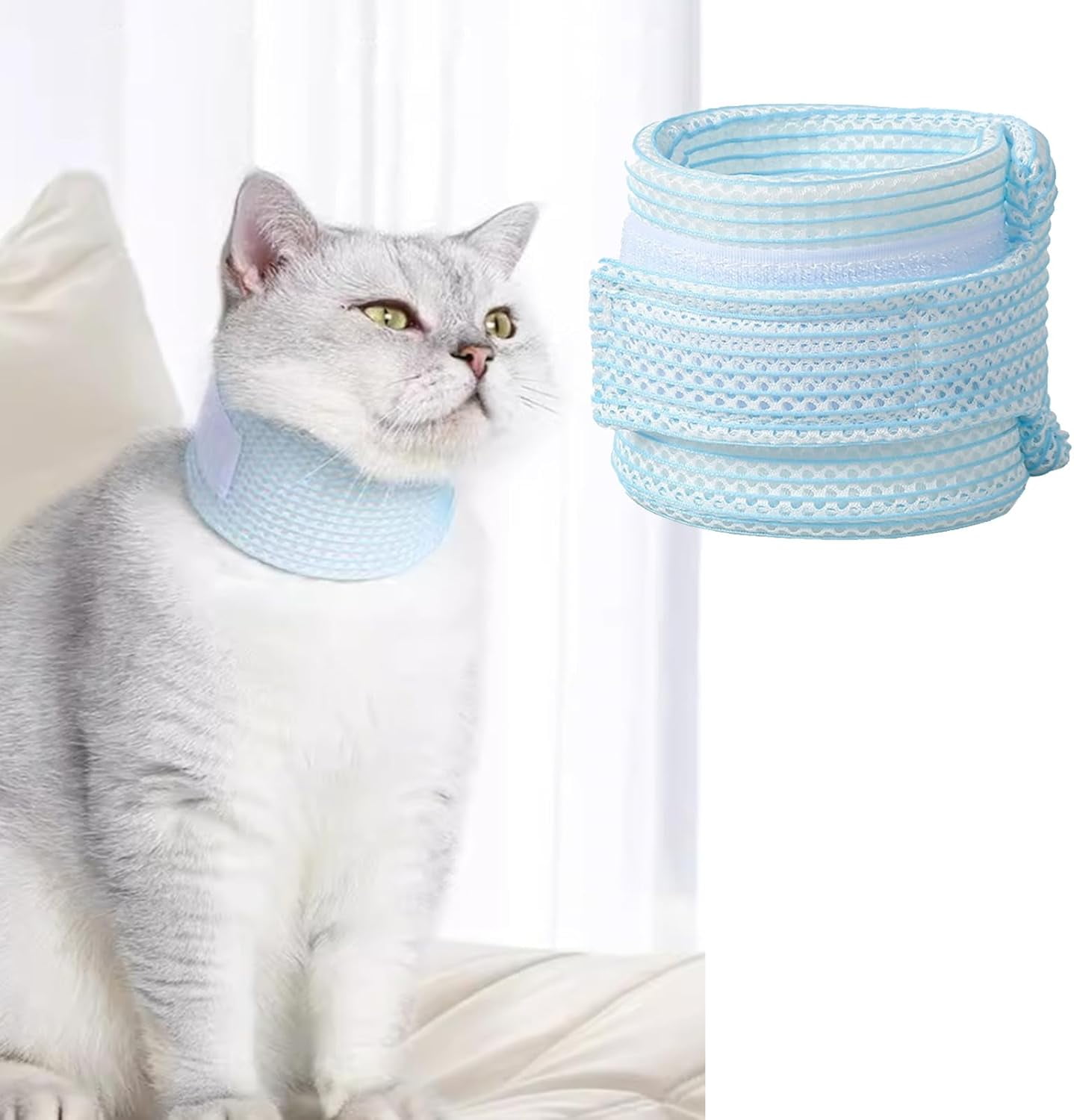 Cat Neck Brace Cover - Breathable & Adjustable Elizabethan Collar for ...