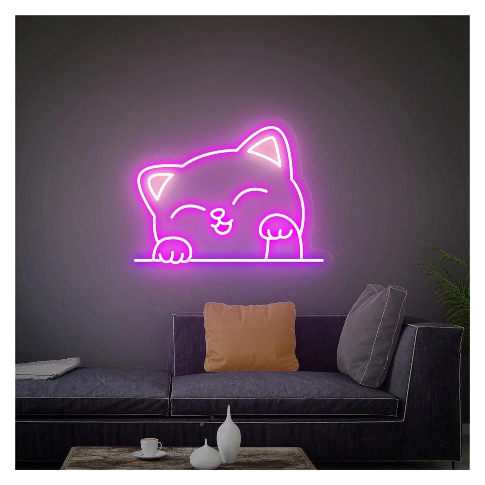 Cat Neon Sign USB Powered Adjustable Brightness Animal Neon Lights ...