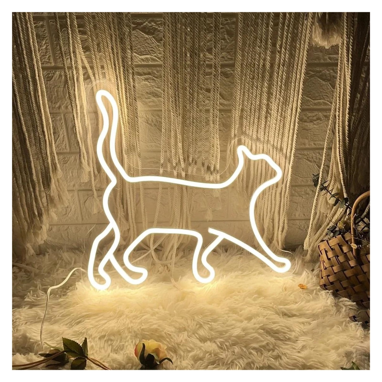 Cat Neon Sign USB Powered, Cat Pet Neon Lights Adjustable Brightness ...