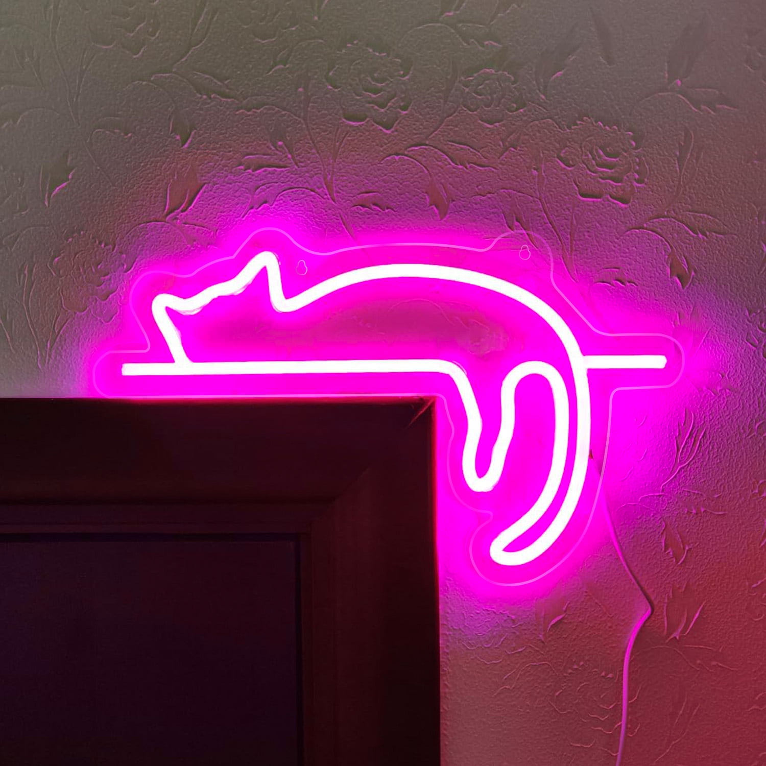 Cat Neon Signs for Wall Decor 15.7"x 9.5" LED Neon Light with On/Off ...