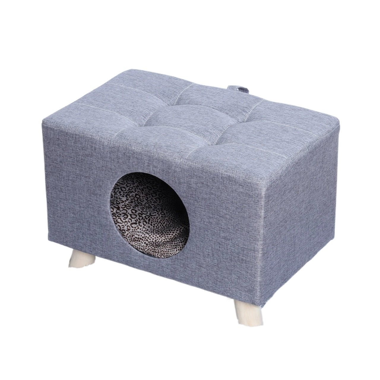 Cat Nest, Pet House Bench, Wood Pet House Cat Cave With Mat, Pet House ...