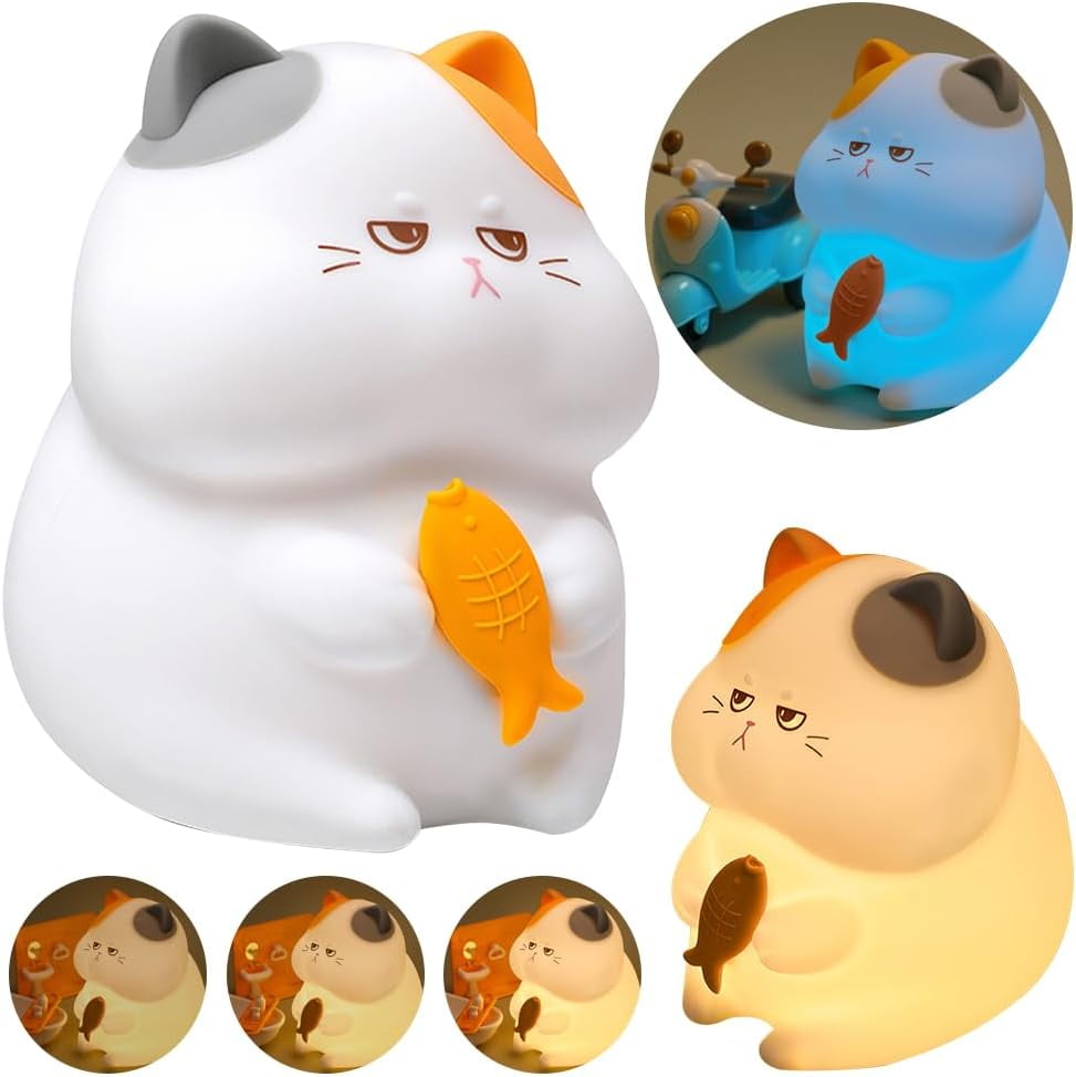 Cat Night Light, Kitten Lamp, Pat Lamp, USB Charging Dimmable Cat ...