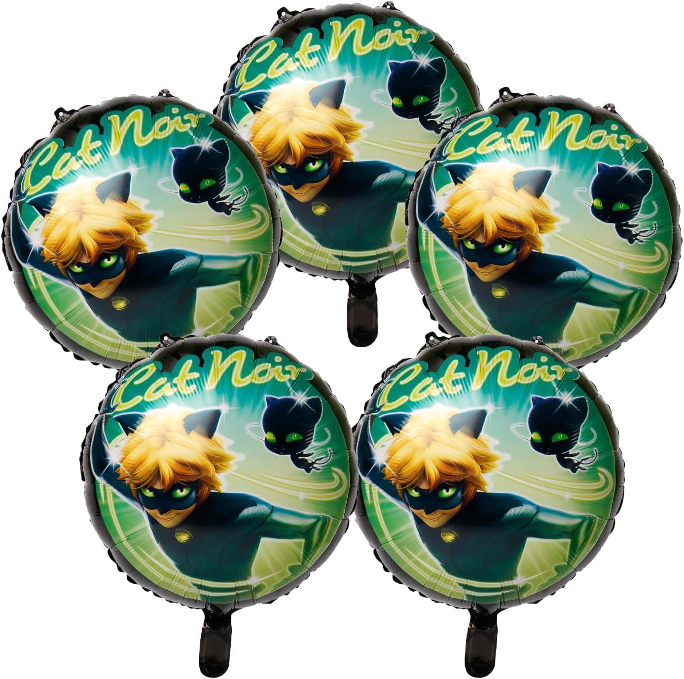 Cat Noir Party Balloons Set 5 Count - Celebration, Birthday Party ...