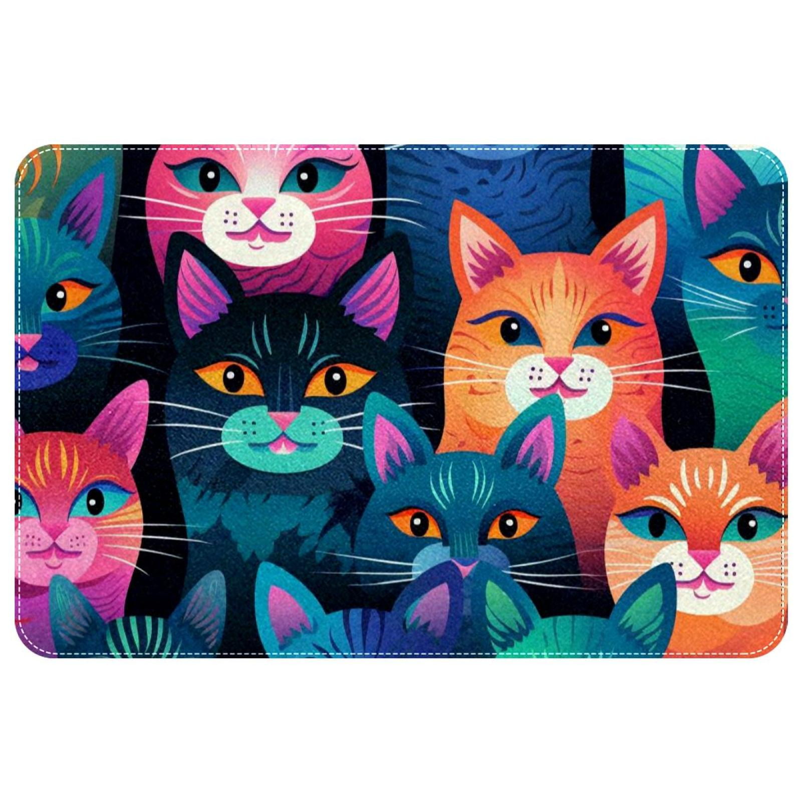 Cat Non-Slip Polyester Office Rug, Machine Washable Chair Rug - for ...