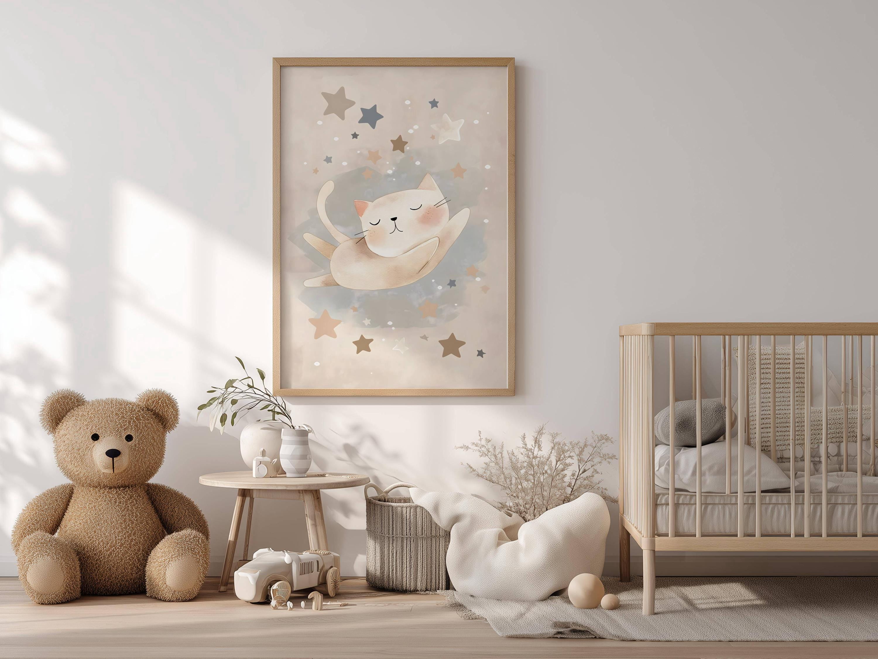 Cat Nursery Wall Art, Baby Room Poster, Animal Print, Nursery Poster ...