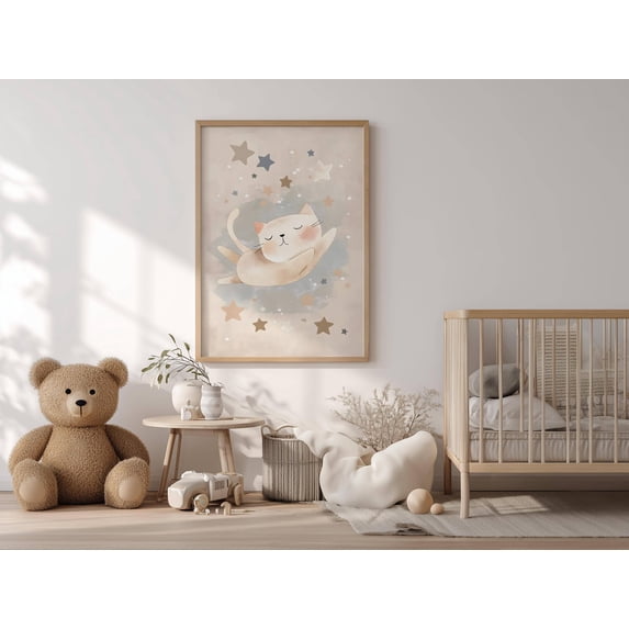 Cat Nursery Wall Art, Baby Room Poster, Animal Print, Nursery Poster ...