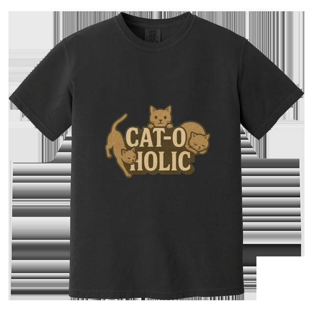 Cat-O-Holic Fun Comfort Color T-Shirt, for men & women, up to size 4XL - Walmart.com