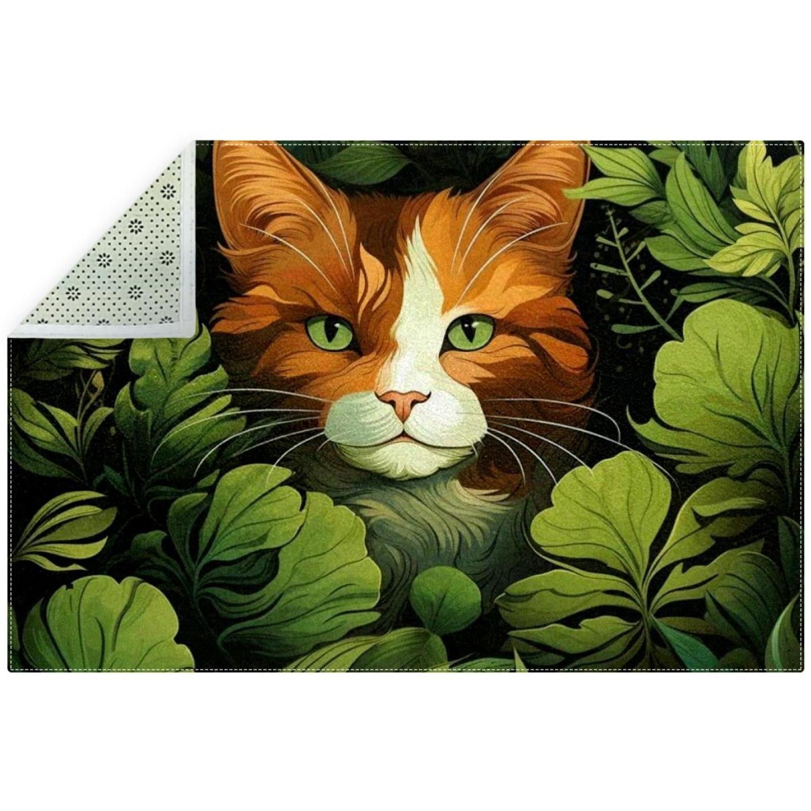 Cat Office Mat with Right-Angle Design - Polyester Floor Mat for ...