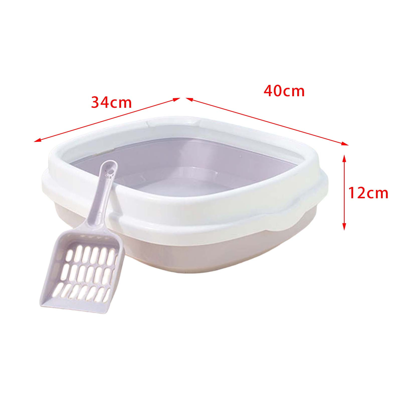Cat Open Litter Box Pet Toilet Litter Tray Non Stick Semi Enclosed ...