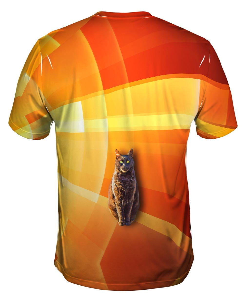 Cat Orange Background Mens T-Shirt All Over Print - Walmart.com