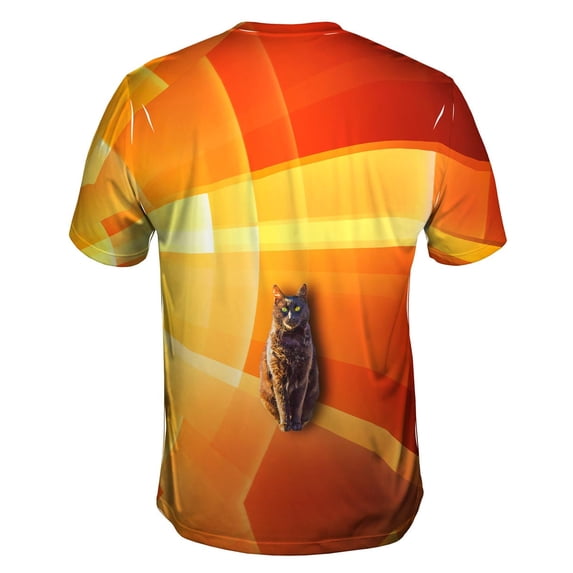 Cat Orange Background Mens T-Shirt All Over Print - Walmart.com
