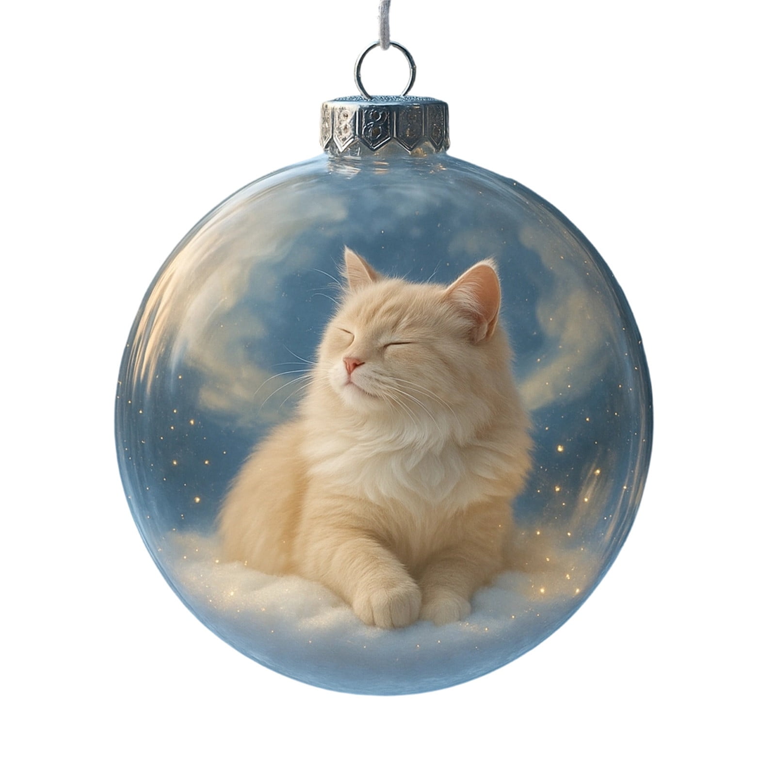 Cat Ornaments for Christmas Tree, Cat Snow Globe, Xmas Tree Kitten Ball ...