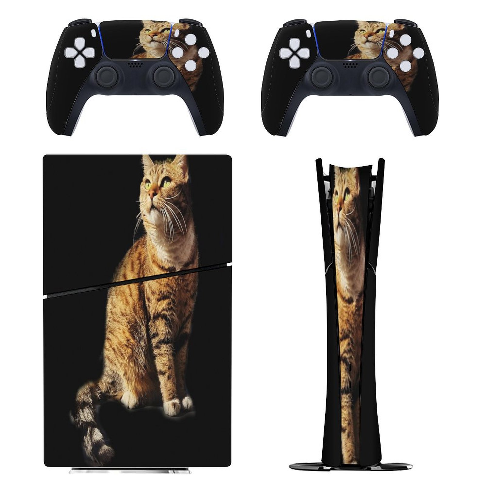 Cat PS5/PS5 Slim Digital Disc Skin Sticker For Console And Controller ...