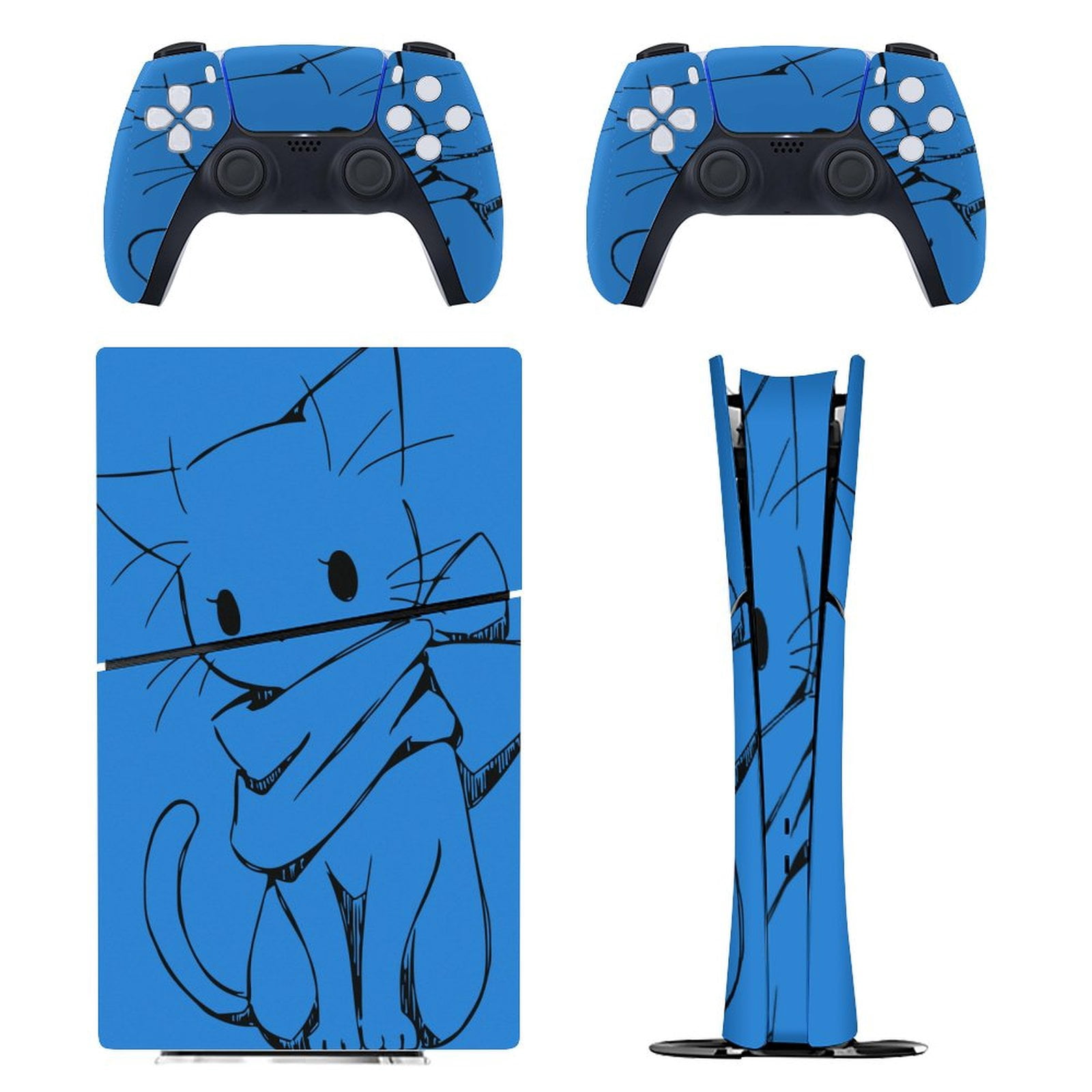 Cat PS5/PS5 Slim Digital Disc Skin Sticker For Console And Controller ...