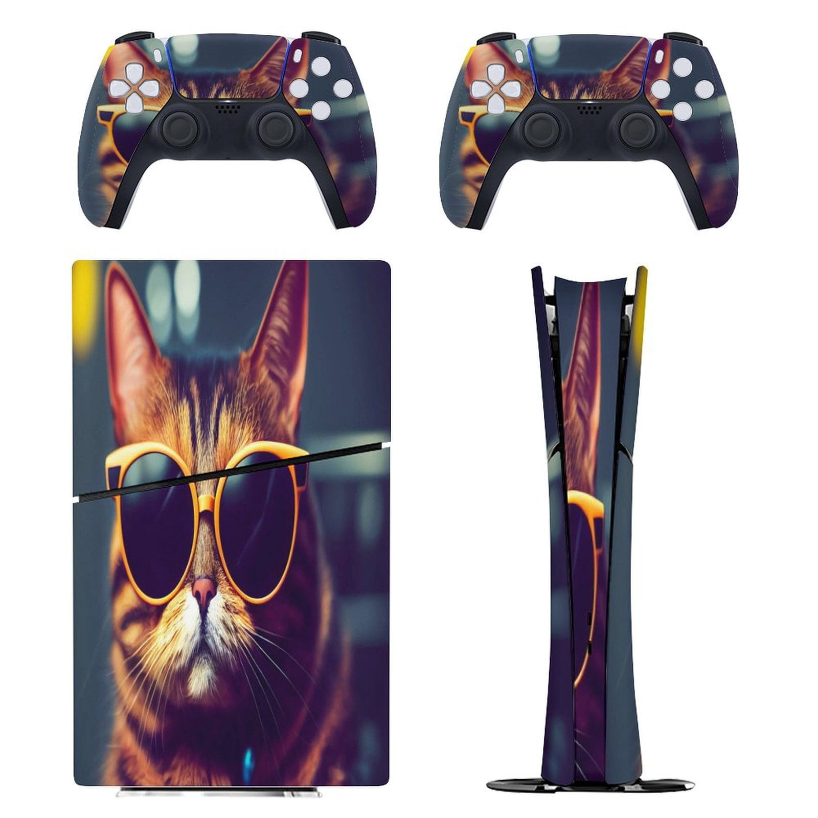 Cat PS5/PS5 Slim Digital Disc Skin Sticker For Console And Controller ...