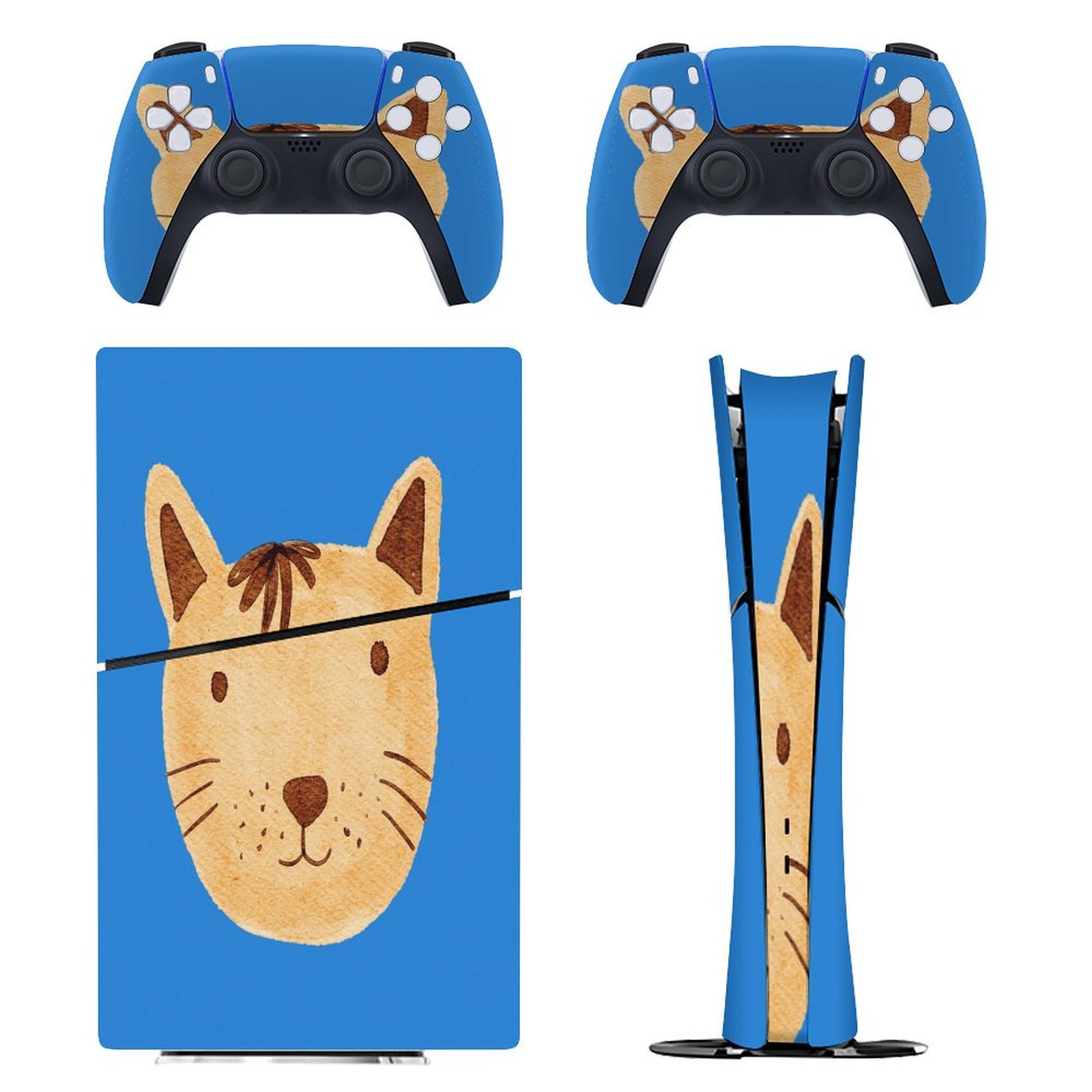 Cat PS5/PS5 Slim Digital Disc Skin Sticker For Console And Controller ...