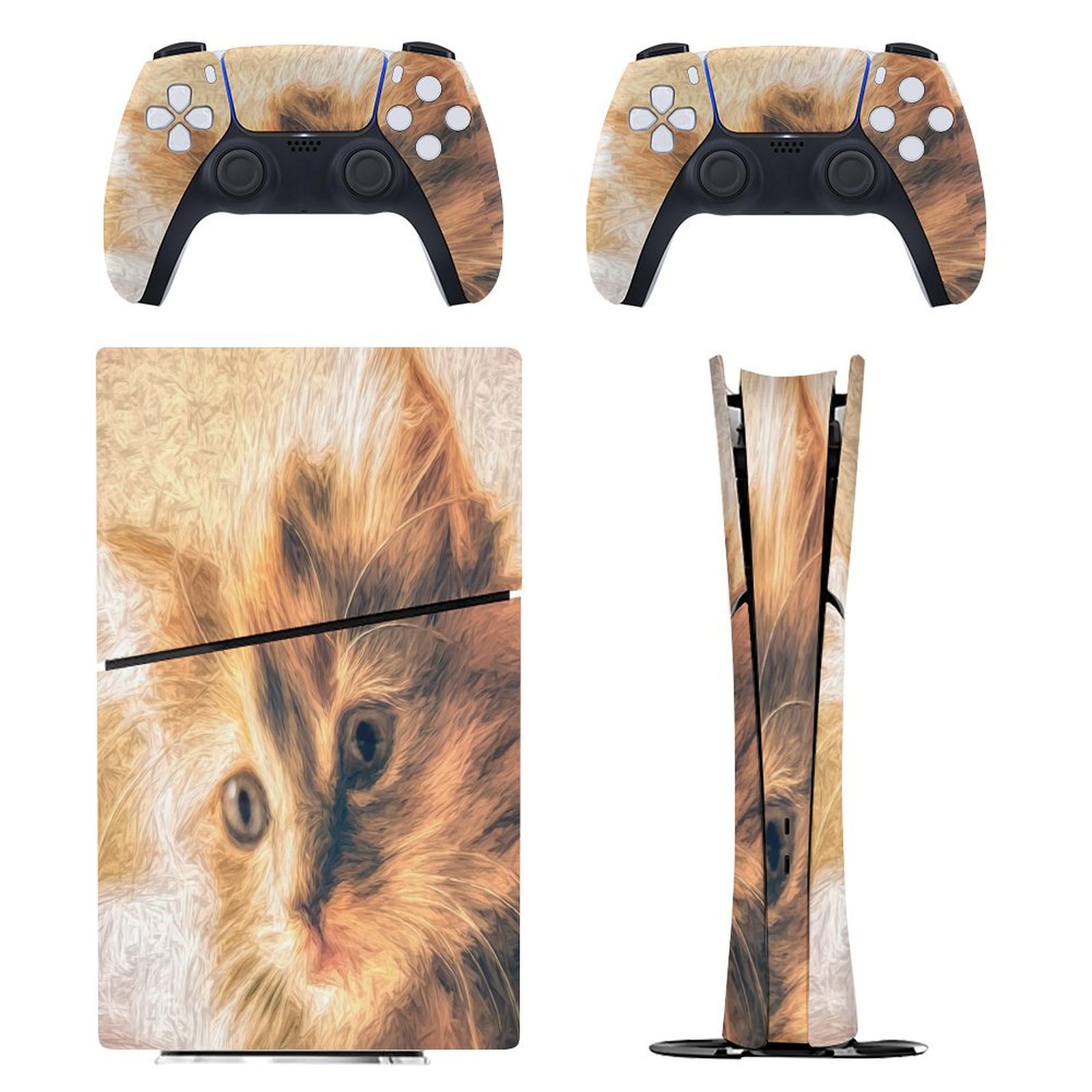 Cat PS5/PS5 Slim Digital Disc Skin Sticker For Console And Controller ...