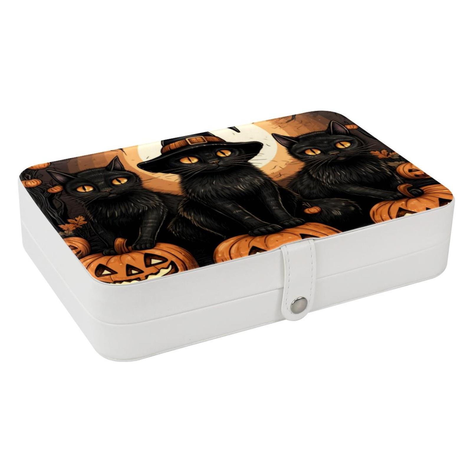 Cat PU Leather Display Case with Removable Compartment and Portable ...