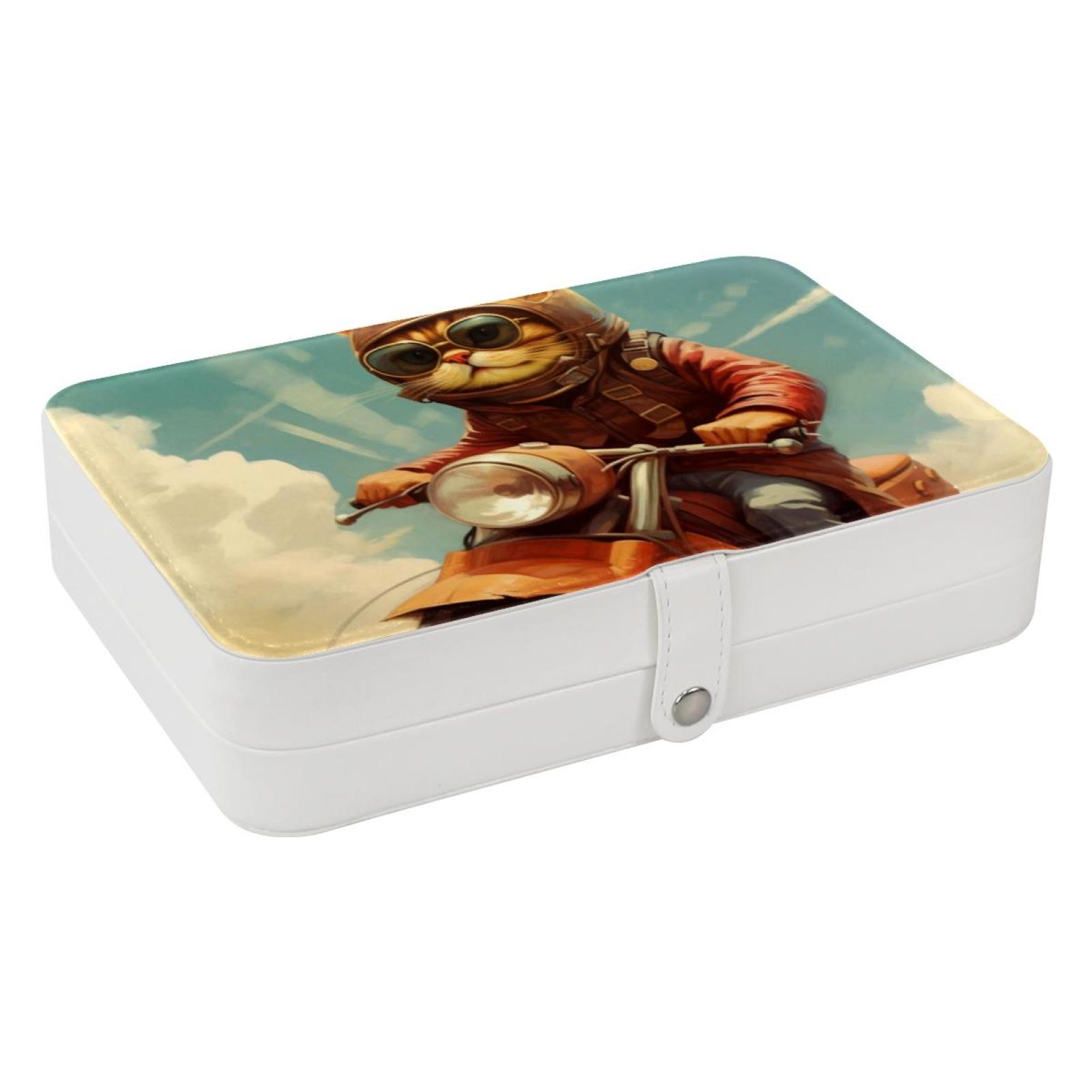 Cat PU Leather Display Case with Removable Compartment and Portable ...