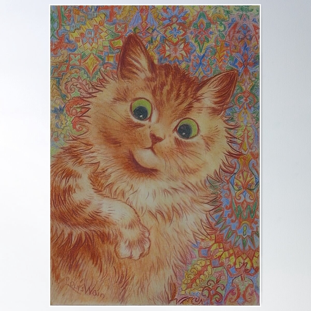 Cat Paintings By Louis Wain Poster Wall Art, Modern Wall Decor For ...