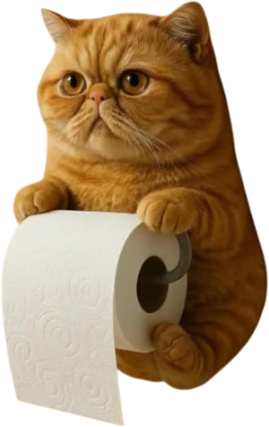 Cat Paper Holder, 3D Cute Kitty TP Roll Stand, Wall-Mounted Cat Tissue ...