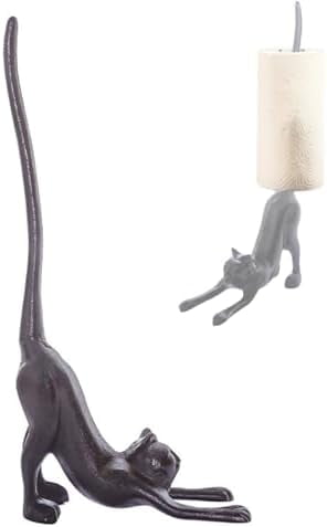 Cat Paper Towel Holder 17'' Cast Iron Paper Towel Holder Funny Toilet ...