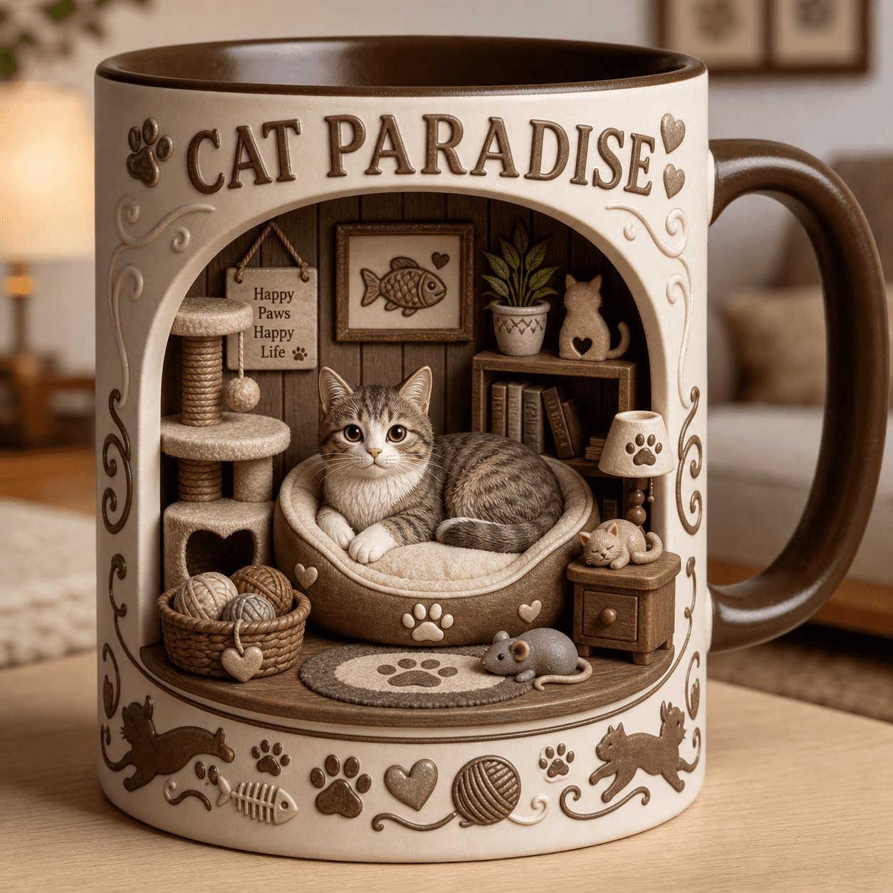 Cat Paradise Mug Cute Cat Lover Gift Coffee Cup for Pet Owners ...