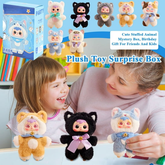 Cat Party Plush Toy Blind Box, Cute Plush Figure Toys Stuffed Animals ...