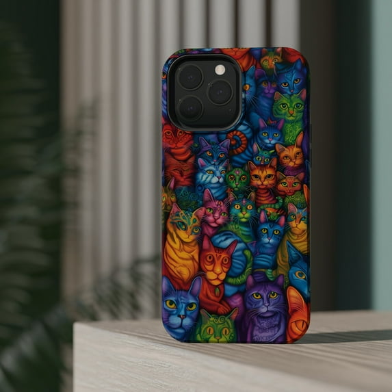 Cat Pattern Case MagSafe Tough Gift Cat Lover Art Cover for iPhone 17 ...