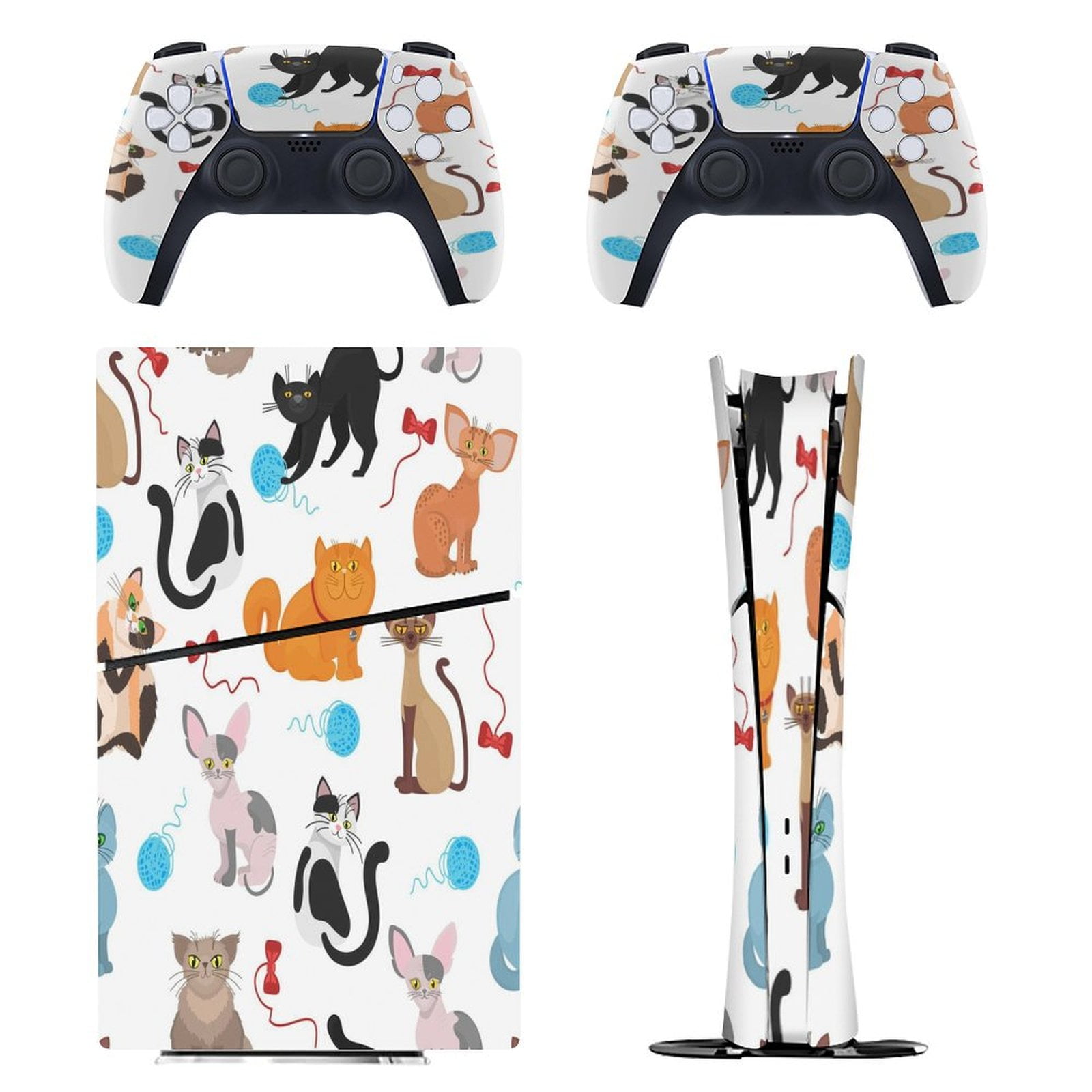 Cat Pattern PS5/PS5 Slim Digital Disc Skin Sticker For Console And ...