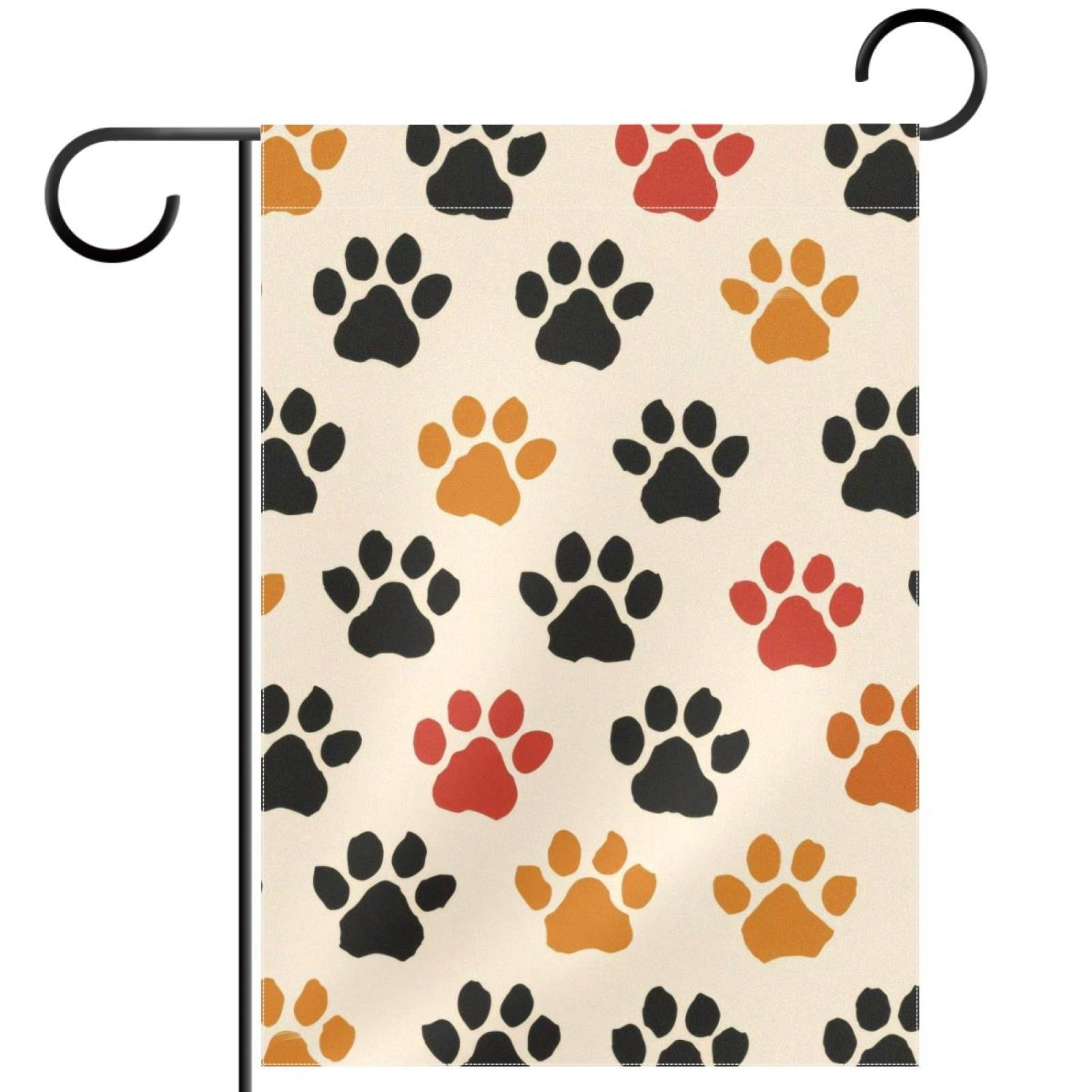 Cat Paw Dog Paw Pattern Welcome Garden Flags, 12 x 18 Inch Double Sided ...
