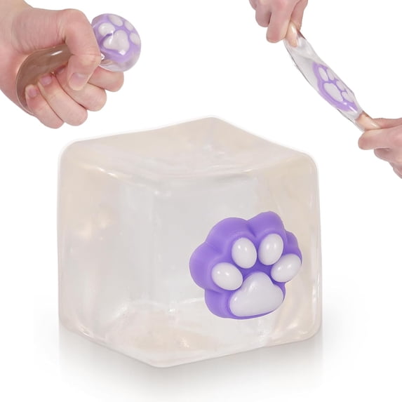 Cat Paw Ice Cube Squishy,Medium 1.98 Inch Stress Cube Squeeze ,Soft ...