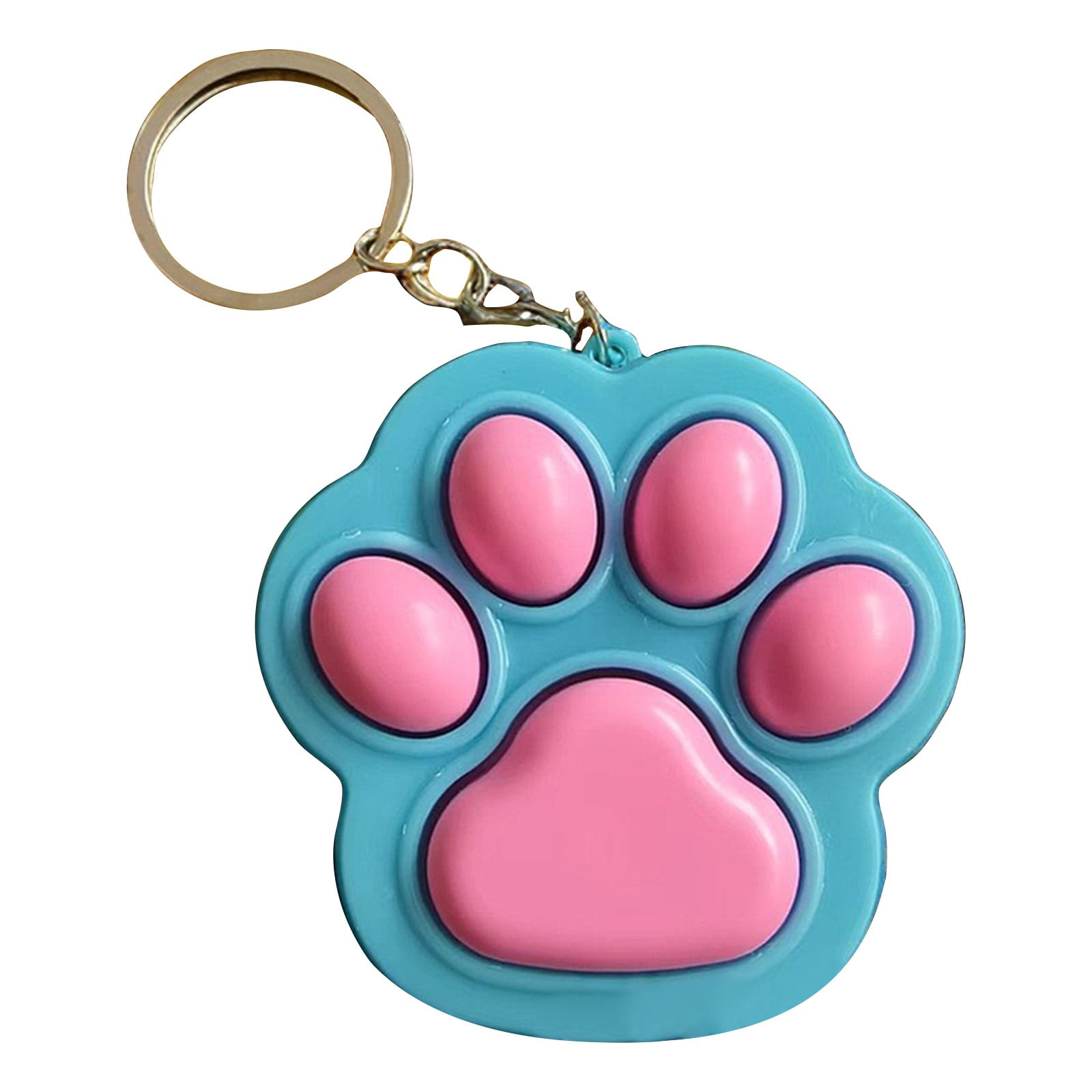 Cat Paw Keychain Press for Stress Relief - Makes a Sound, Cute Fidget ...