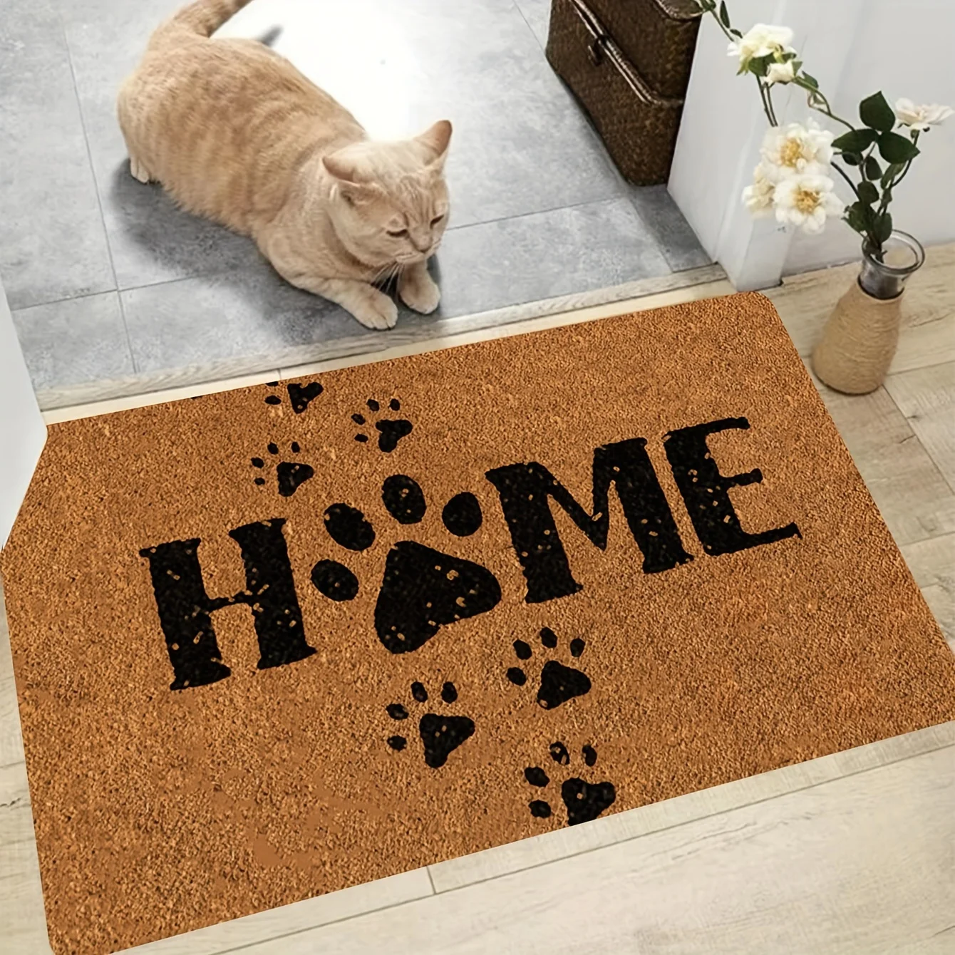 Cat Paw Print Doormat Kitchen Rug Absorbent Floor Mat For Household ...