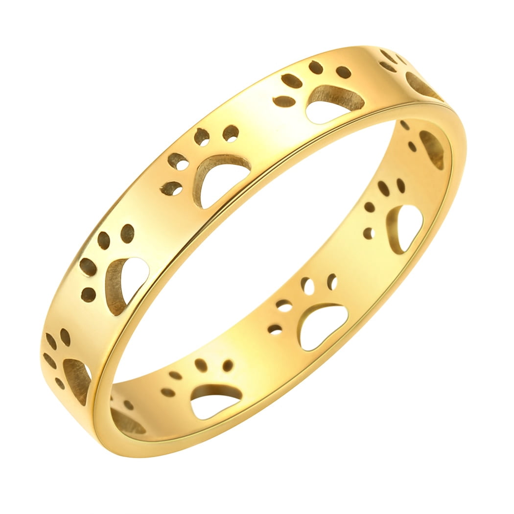 Cat Paw Print Finger Ring Fantastic Cat Claw Imprint Women's Rings Cute ...