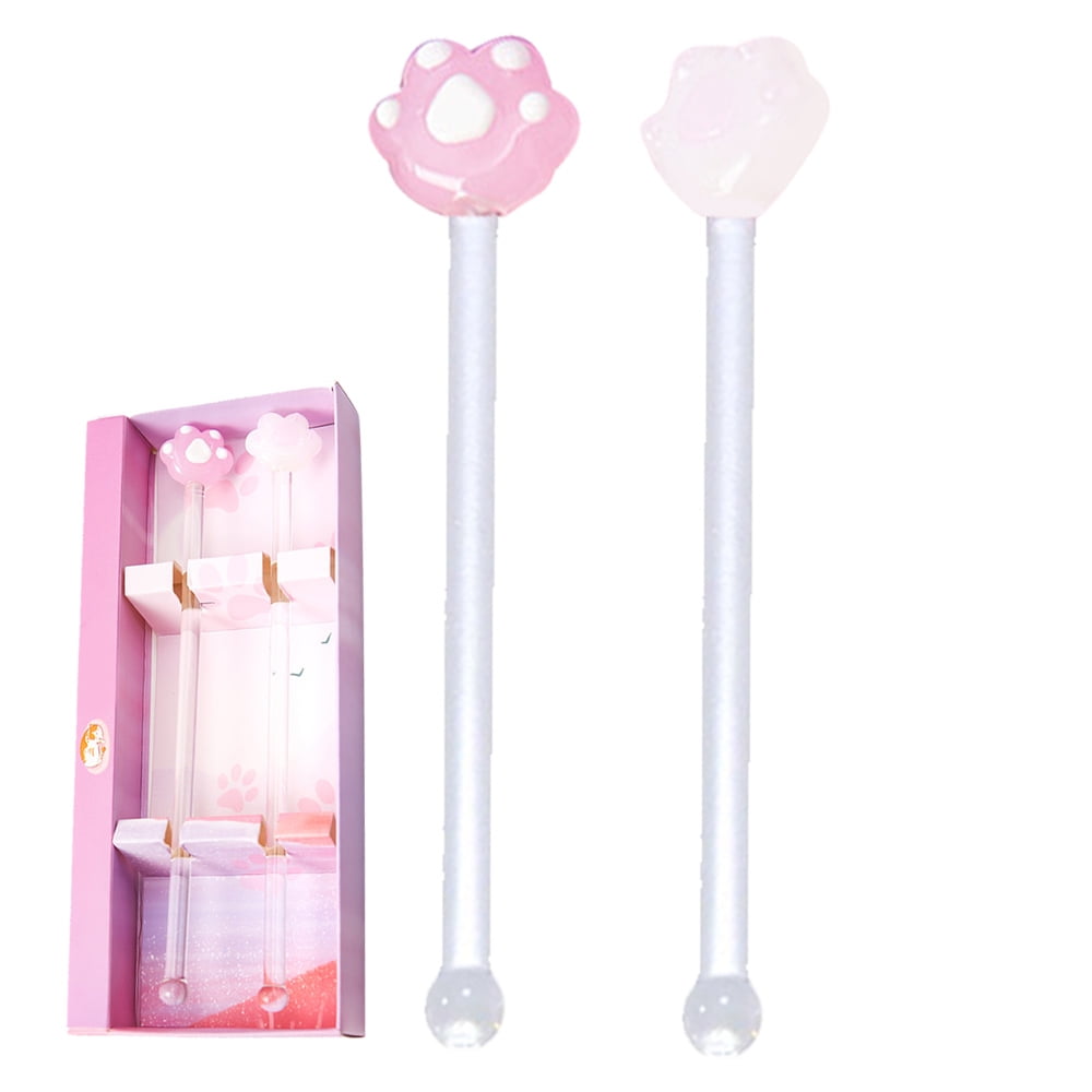 Cat Paw Shape Glass Cocktail Stick Reusable Stirrers for Drinks ...