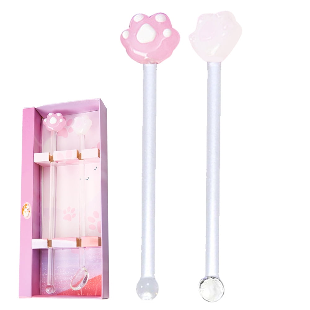 Cat Paw Shape Glass Stirring Rod Glass Cocktail Stick Coffee Stirrers ...