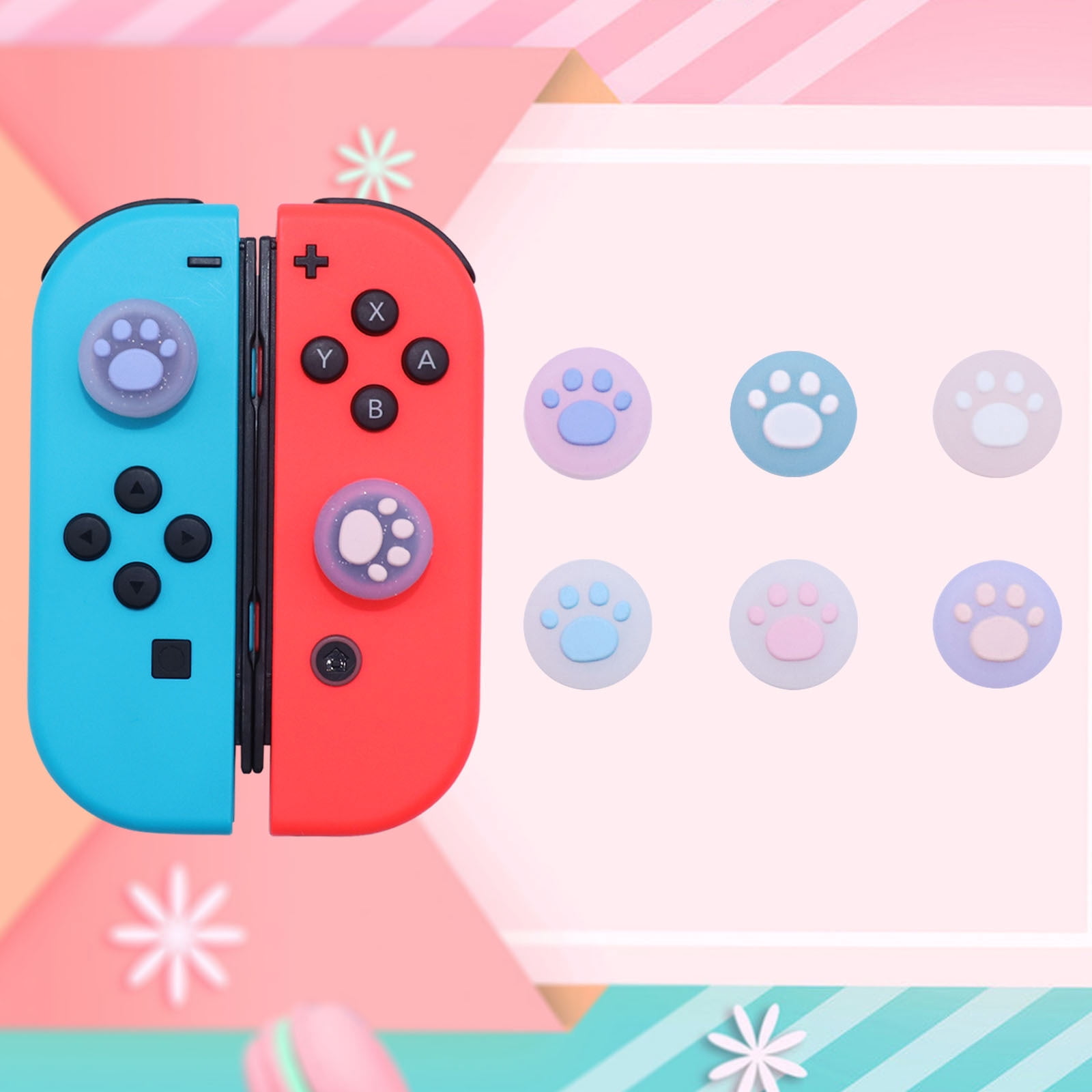 Cat Paw Silicone Thumb Grip Caps for Nintendo Switch Joy-Con (30 Pack ...
