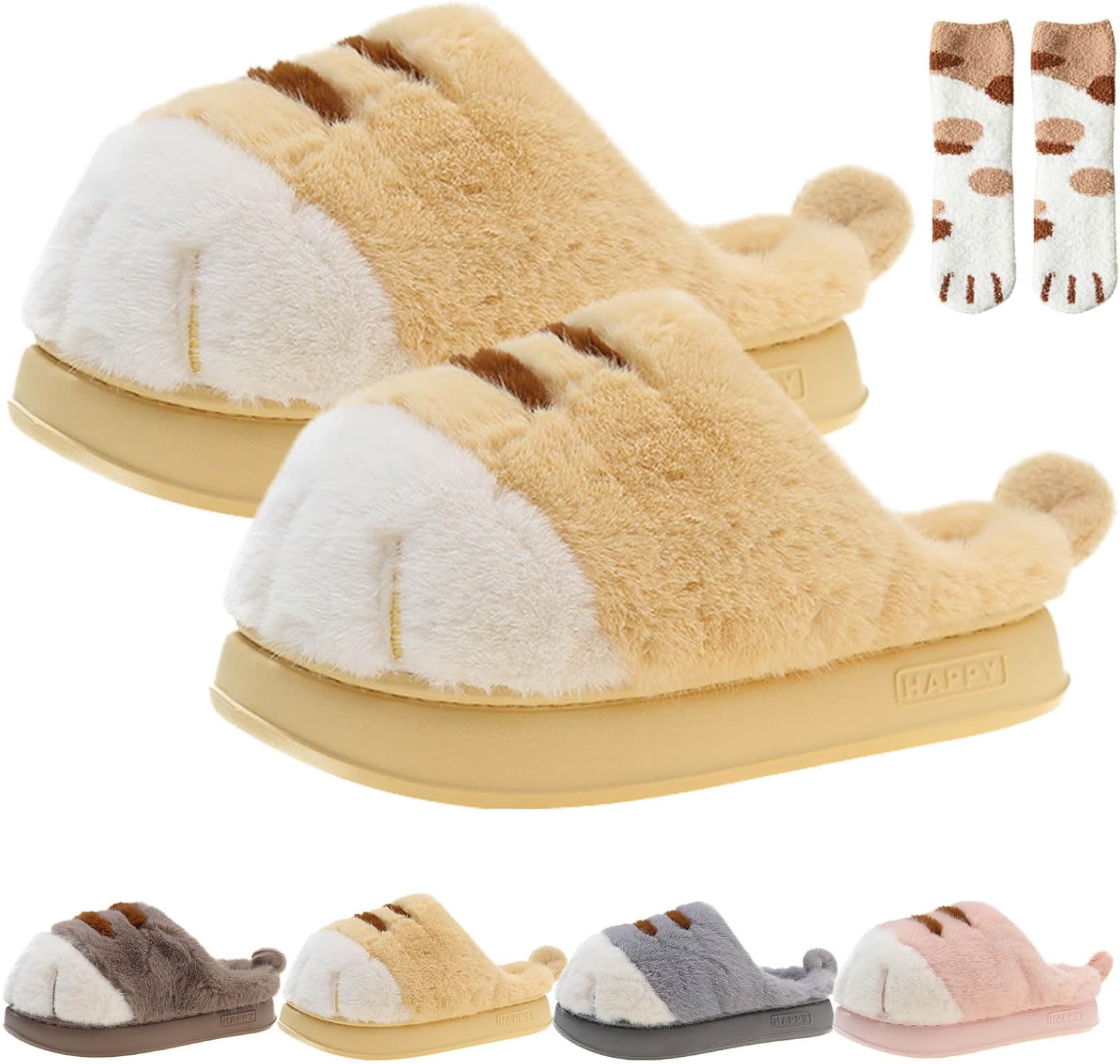 Cat Paw Slippers,Cat Foot Slippers,Cat Slippers For Women,Cat Paw ...