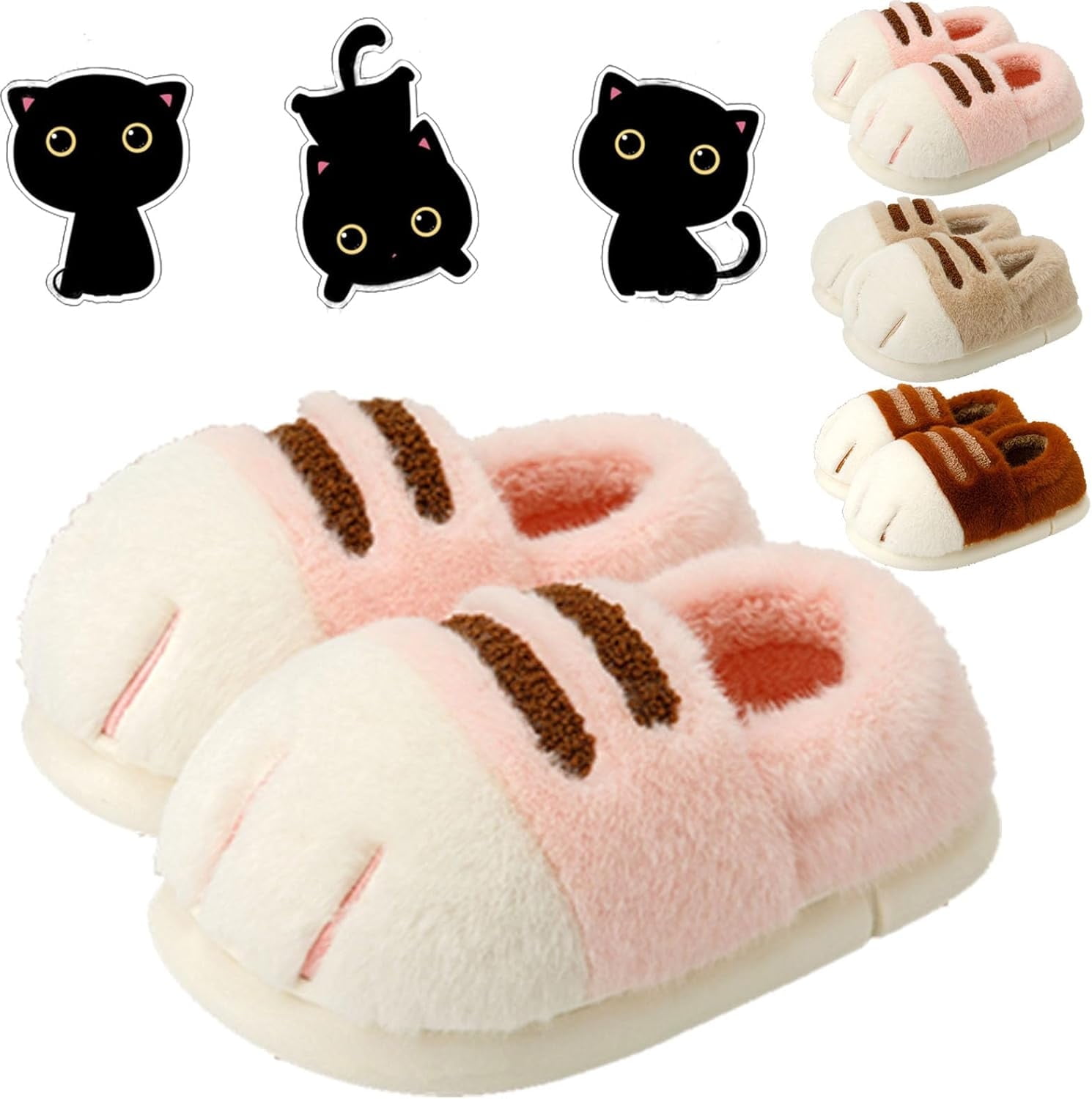 Cat Paw Slippers, Cute Funny 3D Cat Paw Cartoon Slipper, Thickened Anti ...