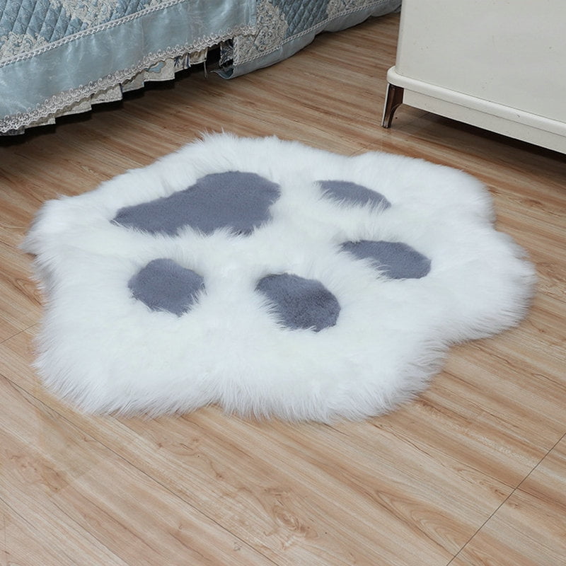 Cat Paw Soft Plush Carpet Sheepskin Bedroom Carpet Imitation Wool Long ...