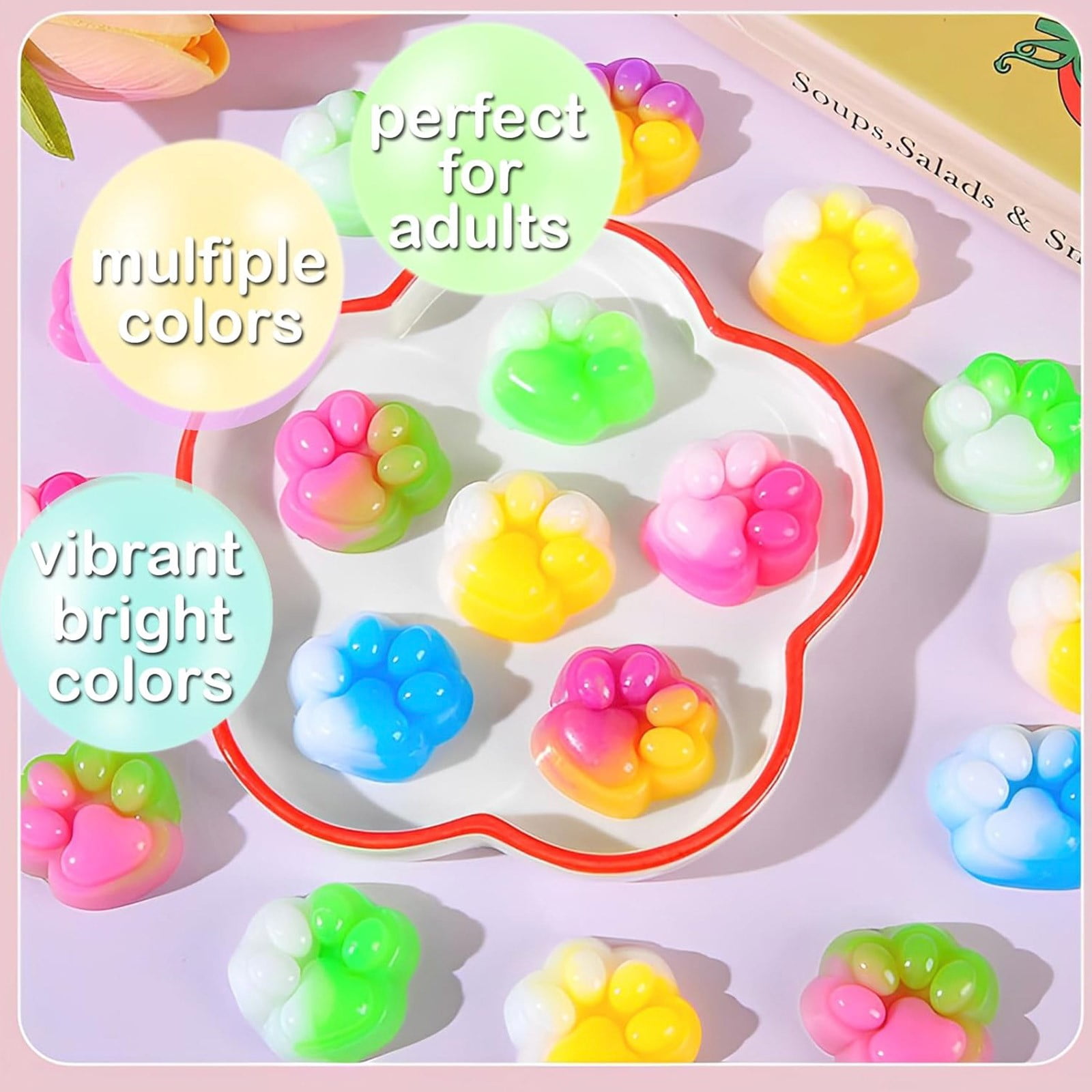 Cat Paw Squeeze Toy – Super Soft & Sticky Fufu Squishies, Funny Sensory ...