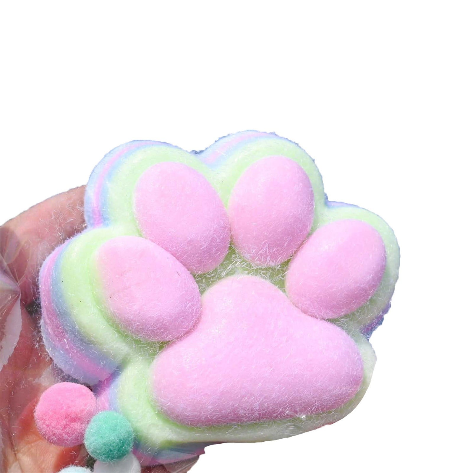 Cat Paw Squishy Toys for Stress Relief,Adorable Plush Cat Paw Keychain ...